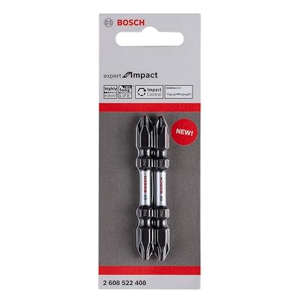 Bosch Professional Impact, Double Ended Screwdriver Bits, Type Ph2-Ph2, Length 65mm, With Black ...