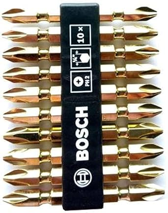 Bosch Professional Extra Hard, Double Ended Screwdriver Bits, Type Ph2-Ph2, Length 65mm, Gold ...