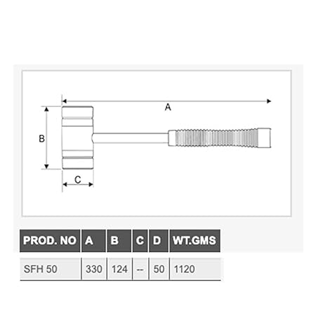 Taparia SFH50 Soft Face Hammer with Handle Hand Tools for Professionals ...