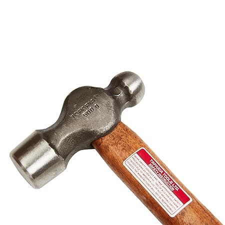 Taparia WH 500 B Steel (500g) Ball Pein Hammer with Handle (Brown and ...