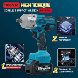 Krost Pro 1000Nm Cordless Impact Wrench | AtoZ Shop