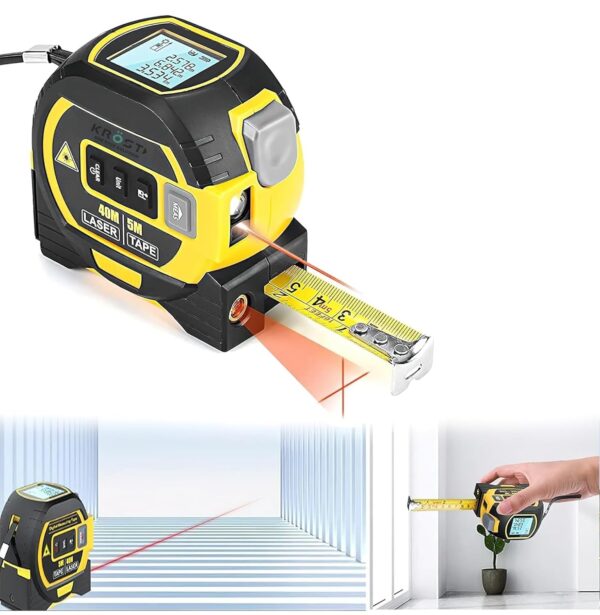 KROST 3 in 1 Digital Tape Measure, Laser Line Level Infrared Distance ...