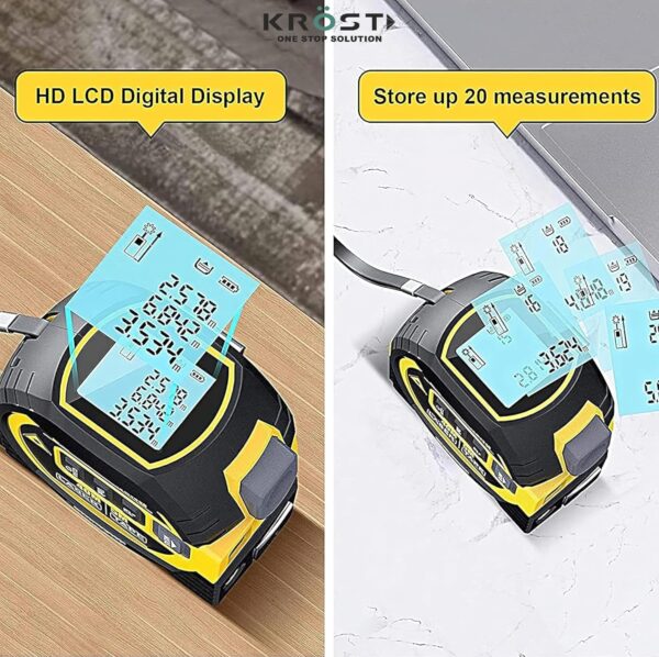 KROST 3 in 1 Digital Tape Measure, Laser Line Level Infrared Distance ...