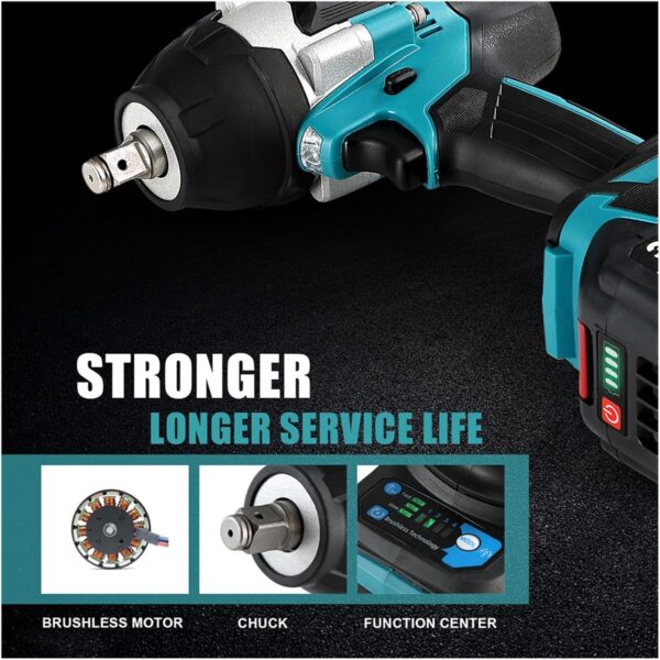 KROST Pro Series 850NM High Torque Cordless Impact Wrench 1/2 ...