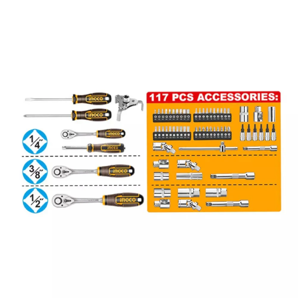 Ingco 152 Pcs Cordless Impact Wrench Tool Set 1/2 inch (12.7 mm) Square ...