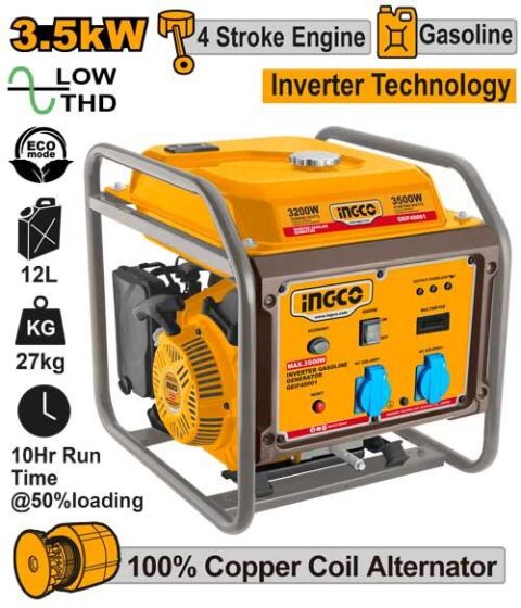 INGCO GEIF40001 3.5kW Inverter gasoline generator - KROST